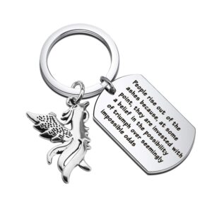 feelmem inspirational phoenix keychain phoenix rising rebirth jewelry people rise out of the ashes fire bird jewelry for break up gift divorce gift cancer survivor recovery gift (phoenix keychain)