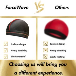 ForceWave Wave Cap, Silky Stocking Wave Cap for Men Women, Black Wave Compression Cap for 360 Waves, 2-Pieces