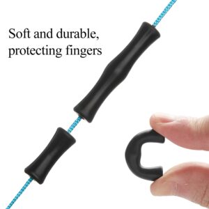 Sumind 6 Sets Bowstring Finger Guards Archery Bowstring Finger Protector for Hunting (Black)