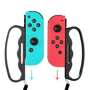 echzove grip for switch fitness boxing, handle for nintendo switch boxing - 2 packs (black)