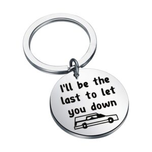 bauna funeral director keychain i’ll be the last to let you down last mortician gift dark humor jewelry gift for mortician friend (funeral director keychain)