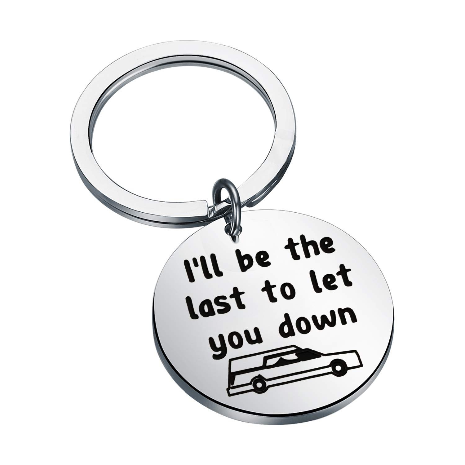 BAUNA Funeral Director Keychain I’ll Be The Last To Let You Down Last Mortician Gift Dark Humor Jewelry Gift for Mortician Friend (Funeral Director Keychain)