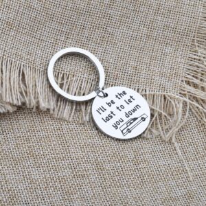 BAUNA Funeral Director Keychain I’ll Be The Last To Let You Down Last Mortician Gift Dark Humor Jewelry Gift for Mortician Friend (Funeral Director Keychain)