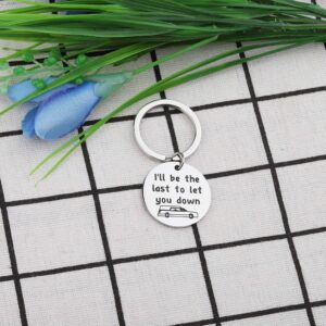 BAUNA Funeral Director Keychain I’ll Be The Last To Let You Down Last Mortician Gift Dark Humor Jewelry Gift for Mortician Friend (Funeral Director Keychain)