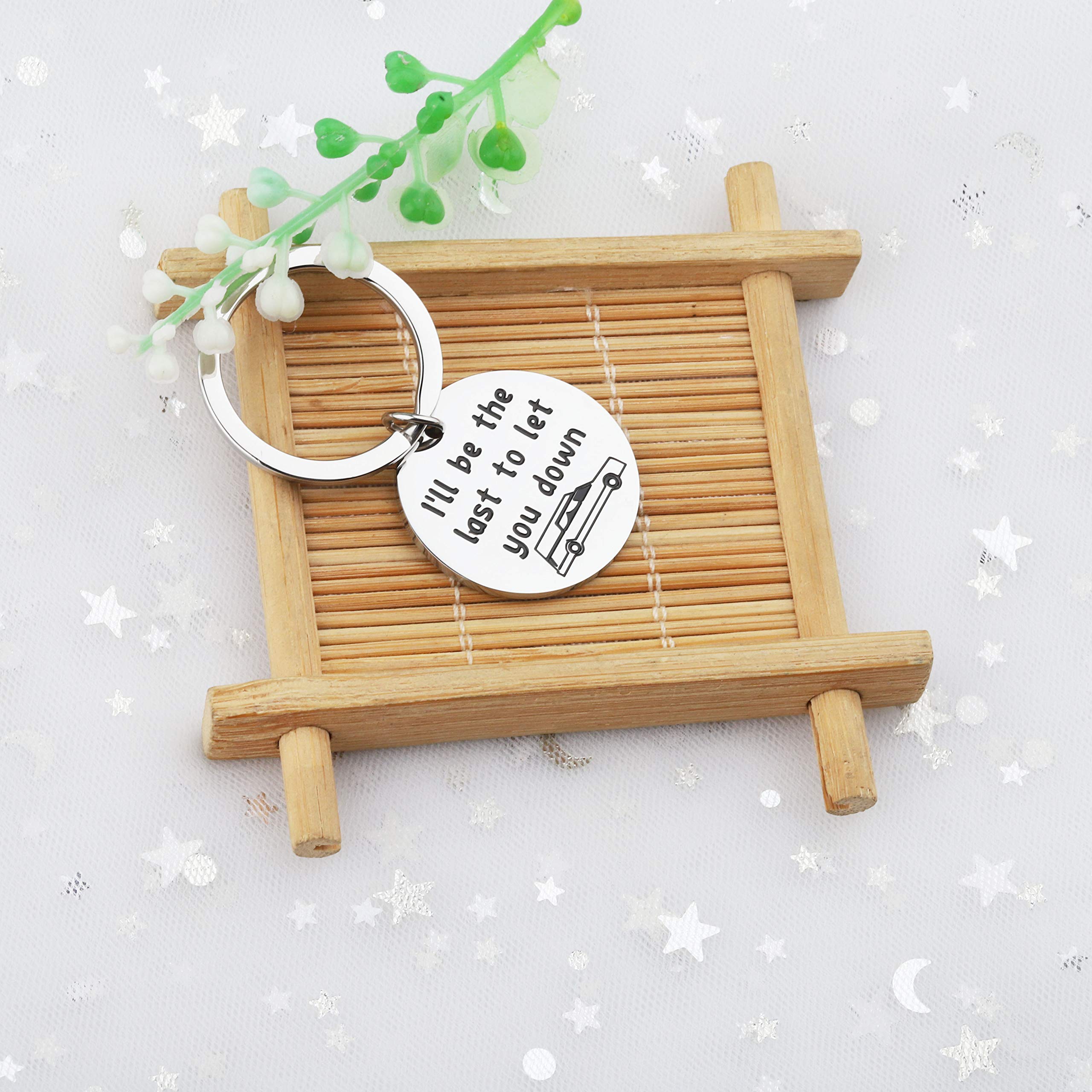 BAUNA Funeral Director Keychain I’ll Be The Last To Let You Down Last Mortician Gift Dark Humor Jewelry Gift for Mortician Friend (Funeral Director Keychain)