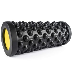 trx training rev myofascial release roller, travel massage roller for muscles, 14-inch round foam roller for stretching and post-workout recovery