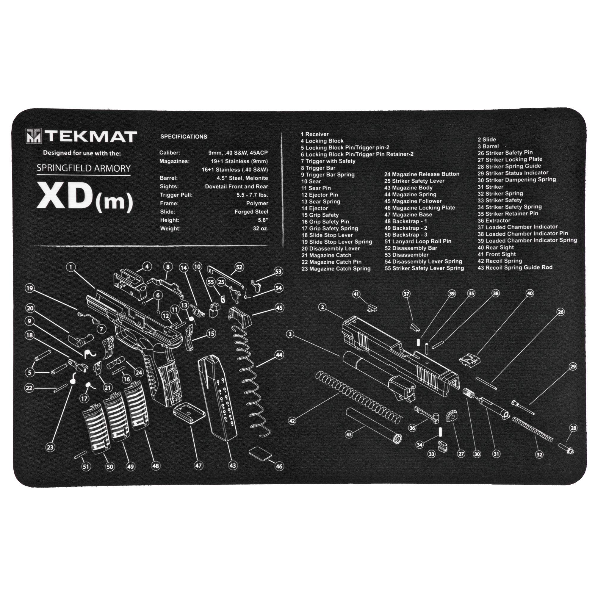 TekMat Springfield Armory XDm Gun Cleaning Mat, Black