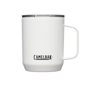 camelbak horizon 12oz camp mug - insulated stainless steel - tri-mode lid - white