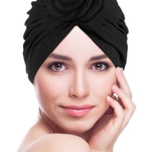 SATINIOR 9 Pieces Women Knotted Turban Hat African Turban Beanie Pre-Tied Bonnet Cap Headwrap Multicolor