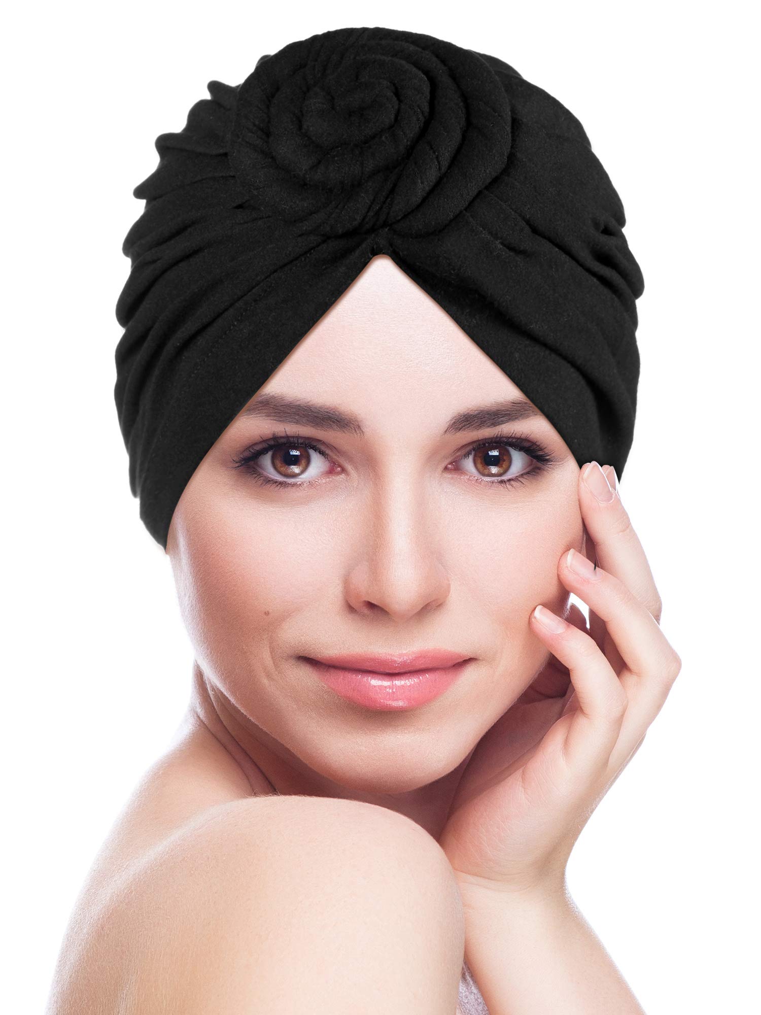 SATINIOR 9 Pieces Women Knotted Turban Hat African Turban Beanie Pre-Tied Bonnet Cap Headwrap Multicolor