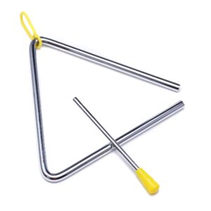 6 inch musical steel triangle percussion instrument with striker