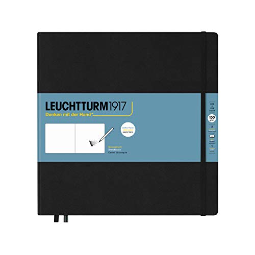 Leuchtturm1917 - Square Hardcover Sketchbook (Black) - 112 Pages of 150g/m² Paper