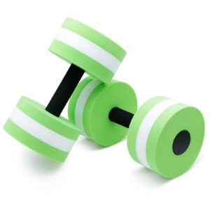 osmofuze aquatic exercise dumbbells – set of 2 for water aerobics fitness and pool exercises green