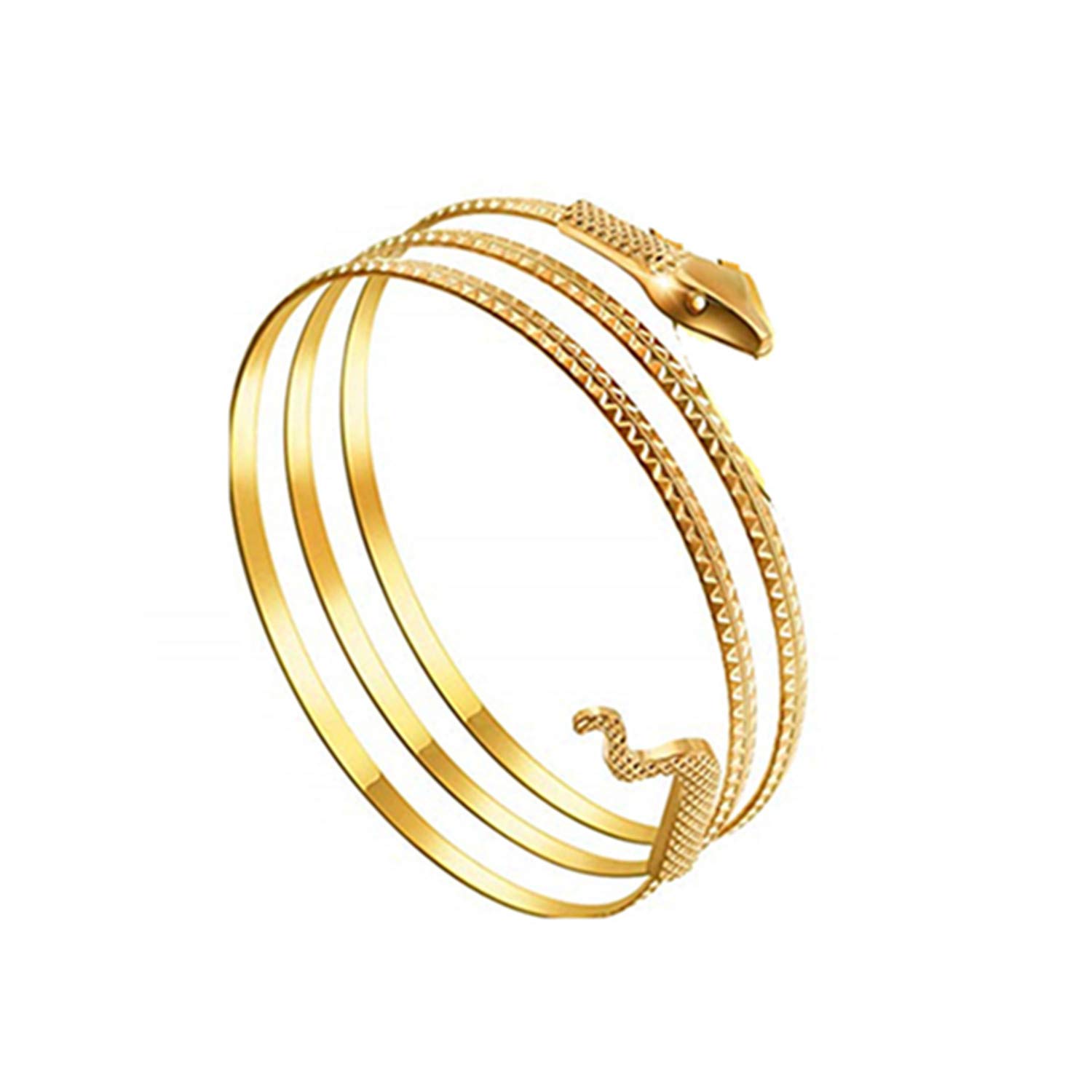 JinYu Metal Snake Armband Swirl Snake Spiral Upper Arm Cuff Armlet Bangle Bracelet Egyptian Costume Accessory for Women Gold