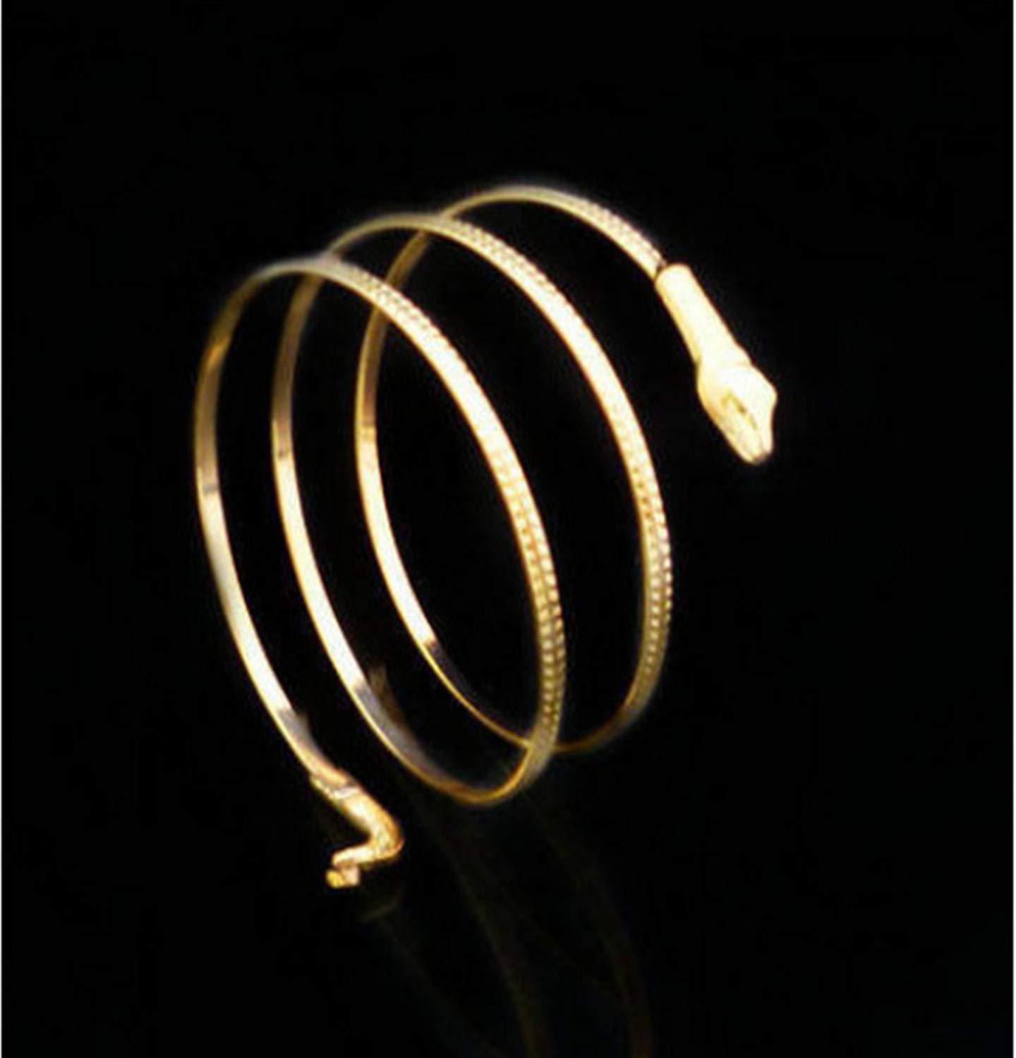 JinYu Metal Snake Armband Swirl Snake Spiral Upper Arm Cuff Armlet Bangle Bracelet Egyptian Costume Accessory for Women Gold