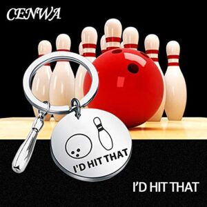 CENWA Bowling Keychain Bowler Gift Bowling Team Gift I’d Hit That Keychain Bowling Jewelry Gift For Bowling Lovers (I’d Hit That k)