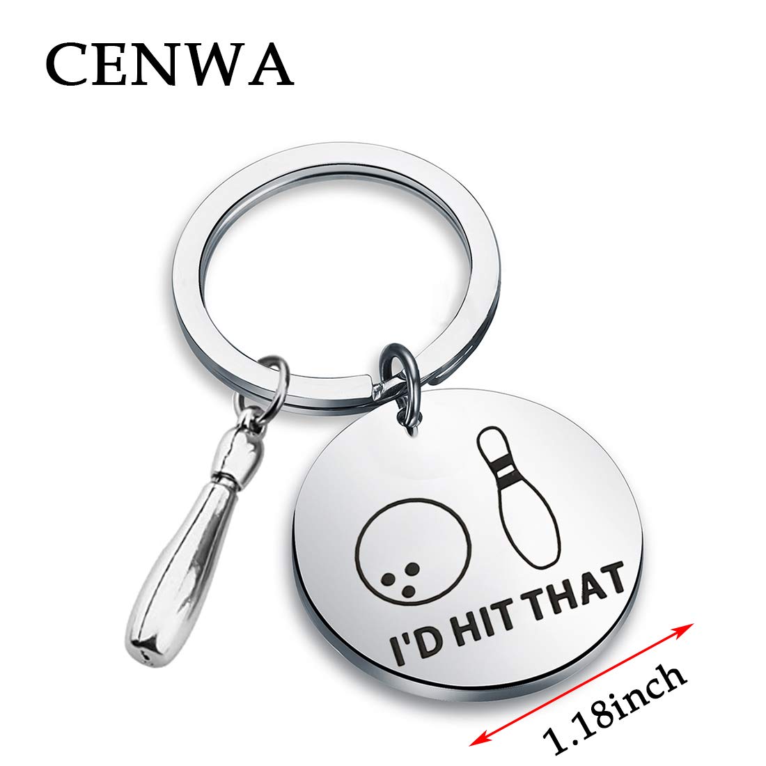 CENWA Bowling Keychain Bowler Gift Bowling Team Gift I’d Hit That Keychain Bowling Jewelry Gift For Bowling Lovers (I’d Hit That k)