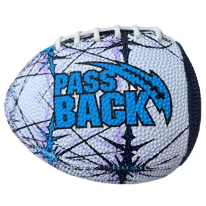 passback peewee rubber football, ages 4-8, elementary training football, (ships deflated)