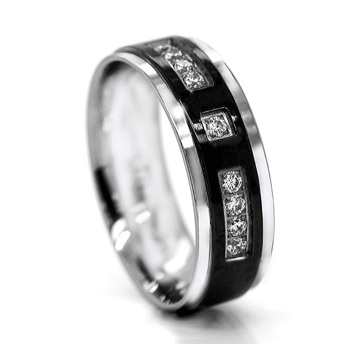 3 pcs His & Hers, STERLING SILVER & TITANIUM Wedding Rings Set. Available sizes Women's 5-10; Men's 7-13. EMAIL US SIZES THAT YOU NEED (Size His 13, Hers 07)