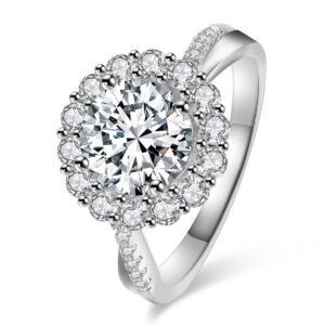 jiangyue engagement ring 3 carat cubic zirconia wedding ring for women 14k white gold promise rings for her size 9