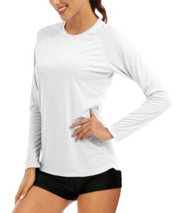 magcomsen running shirts performance t shirts athletic shirts tank top gym shirts women long sleeve shirts casual womens uv protection shirts white