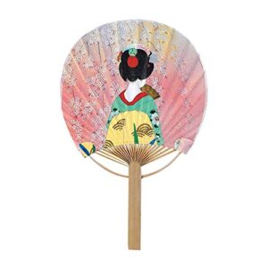 伏見上野旭昇堂 mini bamboo fan (op envelope set) kyomaiko 6709 set of 2