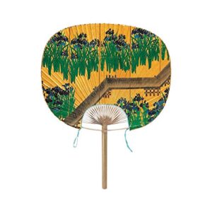 folkcraft bamboo uchiwa round bamboo uchiwa yamato style yatsuhashi figure 8030