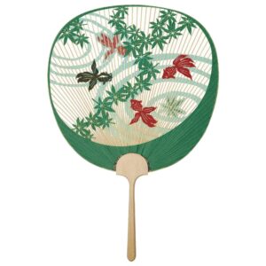 made in japan 1108 large openwork fan spring nishiki 11.0 x 16.5 inches (28 x 42 cm)