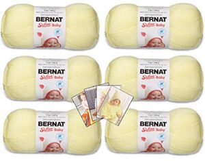 bernat softee baby yarn - 6 pack with patterns (lemon)