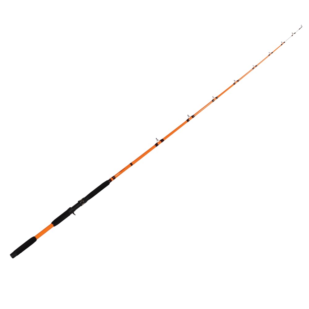 Catfish Pro Tournament Series Casting Rod - 7'6" One-Piece Rod with S-Glass, E-Glass & Carbon Graphite Construction, Super Grip, Glow Tip, Heavy-Duty Stainless-Steel Guides - Ideal for Big Catfishing!