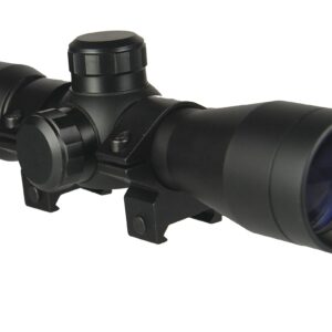 TWP 4x32 Compact Hunting Crossbow Archery Scope, Multiple Range Reticle, 1" Tube and Mid-Height Weaver Ring Mount