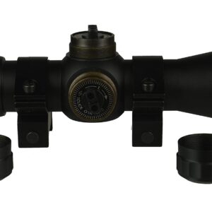 TWP 4x32 Compact Hunting Crossbow Archery Scope, Multiple Range Reticle, 1" Tube and Mid-Height Weaver Ring Mount