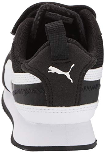 PUMA unisex child R78 Hook and Loop Sneaker, Black/White, 5 Toddler US