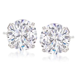 ross-simons 7.00 ct. t.w. cz stud earrings in sterling silver