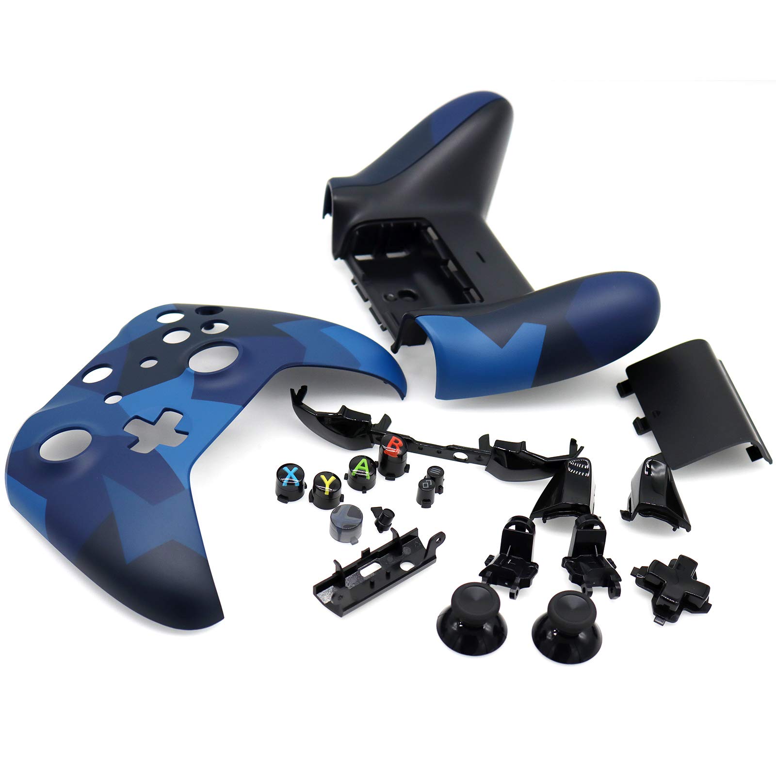 Deal4GO Full Housing Shell kit w/Trigger Button Thumbsticks Replacement for Xbox One Slim Controller 1708 Midnight Forces II Edition