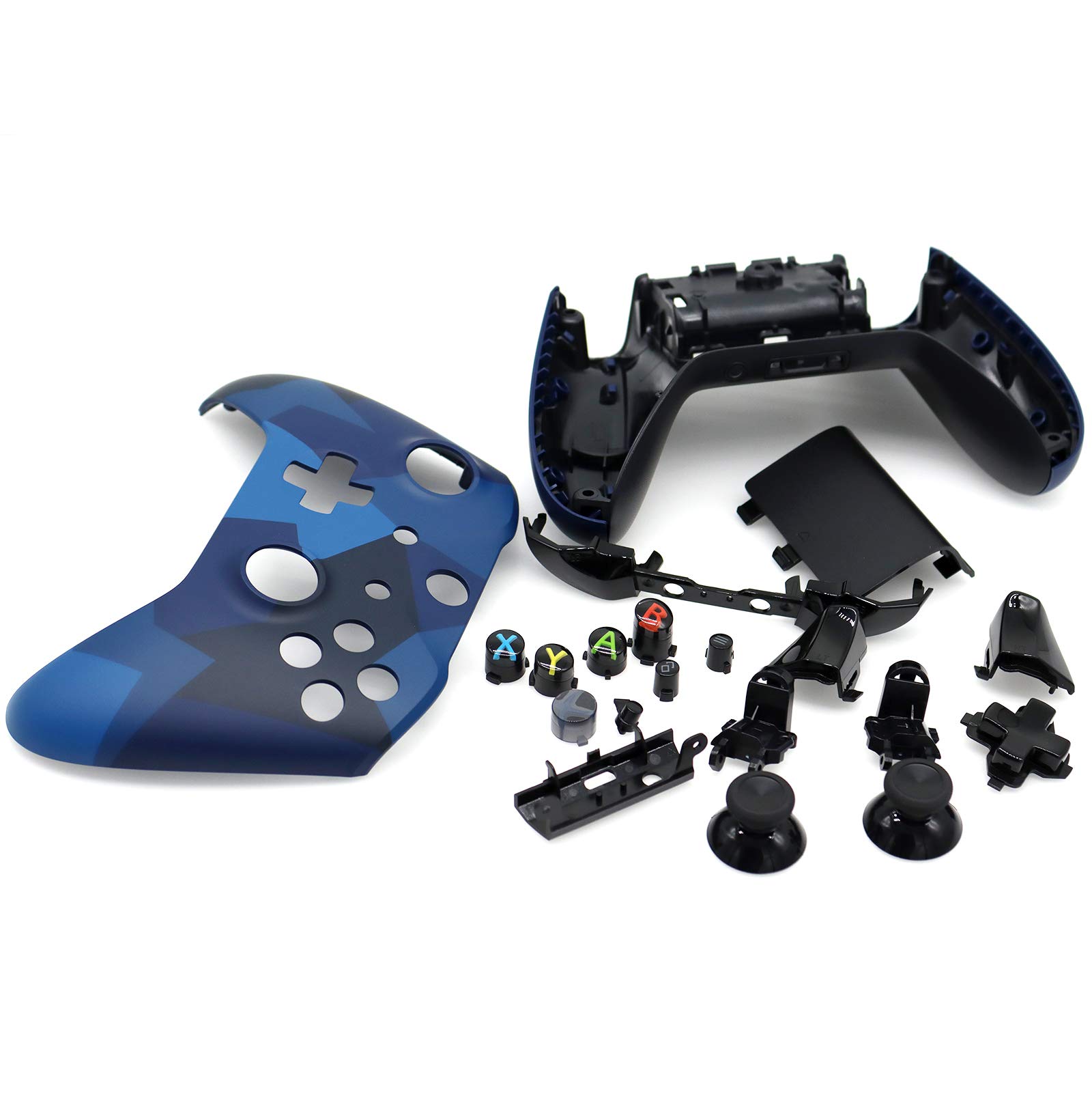 Deal4GO Full Housing Shell kit w/Trigger Button Thumbsticks Replacement for Xbox One Slim Controller 1708 Midnight Forces II Edition