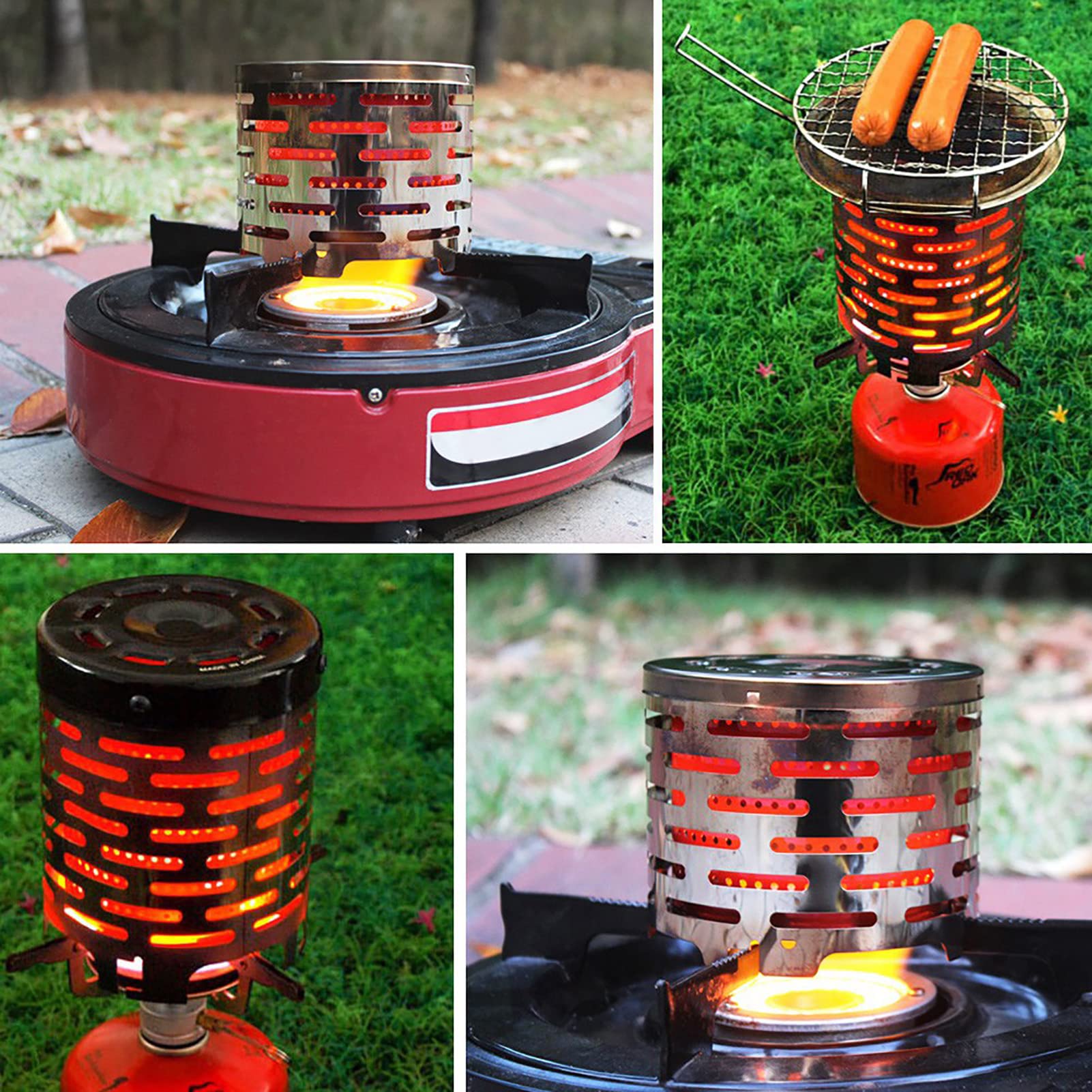 Outdoor Camping Mini Heater, Stainless Steel Portable Camping Stove Gas Stove Suitable for Outdoor Traveling Camping BBQ Backpacking Hiking