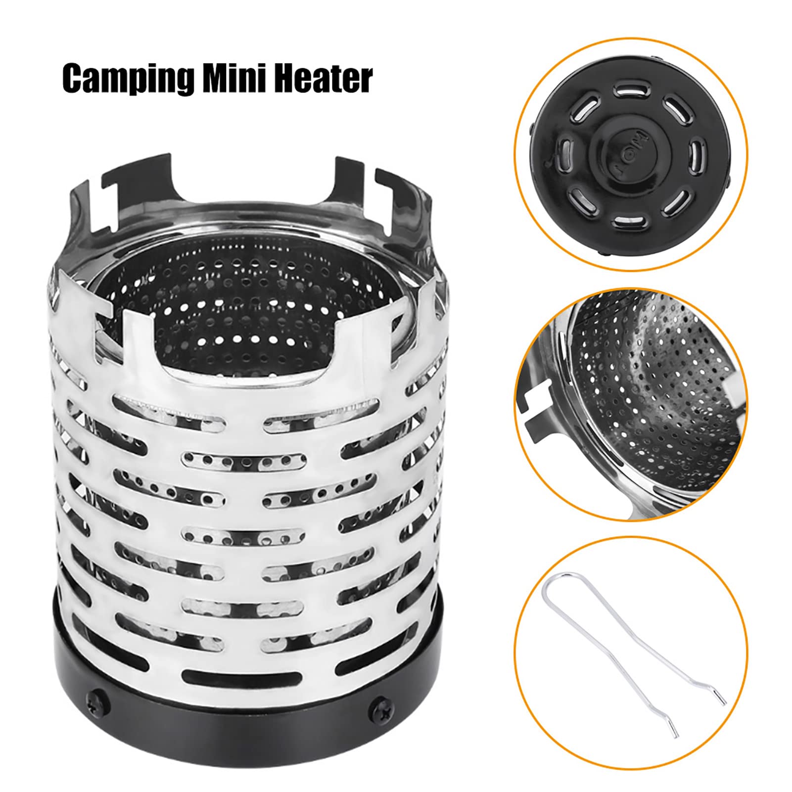 Outdoor Camping Mini Heater, Stainless Steel Portable Camping Stove Gas Stove Suitable for Outdoor Traveling Camping BBQ Backpacking Hiking