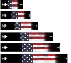 white water archery black laminated for god and country american flag fade 2 arrow wraps 15 pc pack choose length width (9, 1)