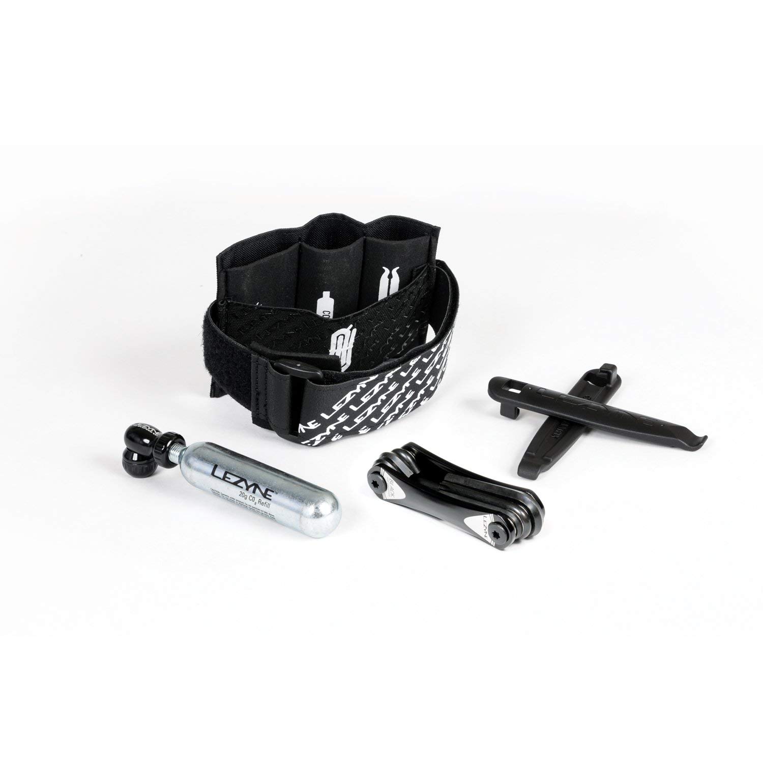 LEZYNE Send-It Caddy, Mountain Bike Repair Kit Strap, Gravel Bicycle Tubeless Flat Kit, Seat or Frame Strap, Loaded