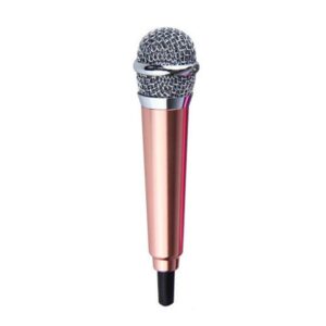 gilroy 3.5mm mini portable vocal/instrument microphone with stand for mobile phone laptop notebook golden