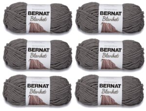 bernat blanket yarn - 6 pack (dark grey)