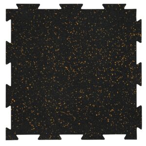 genaflex lite rubber 8mm interlocking tiles for gym flooring, exercise equipment, exercise areas - 20" x 20" (tan/black, 100 tiles - 270 sq. ft.)