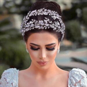 ZHENM Rhinestone Wedding Headband,Bridal Headpiece for Wedding,Party Hair Accessories for Women