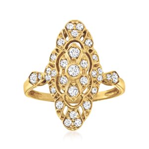 ross-simons 0.50 ct. t.w. diamond openwork ring in 14kt yellow gold. size 6