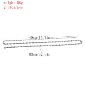 Nicute Boho Rhinestone Belly Chain Waist Chains Summer Crystal Body Jewelry for Women and Girls (Silver)