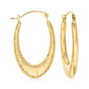 ross-simons 14kt yellow gold oval hoop earrings