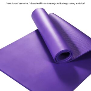 Letuwj Thick Non Slip Yoga Exercise Mat for Home Gym with Carrying Strap Black 72x24x0.4inch