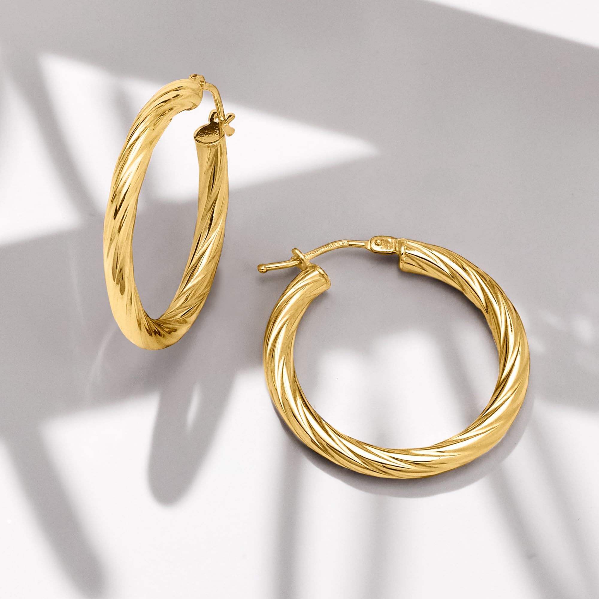 Ross-Simons Italian 18kt Yellow Gold Twisted Hoop Earrings