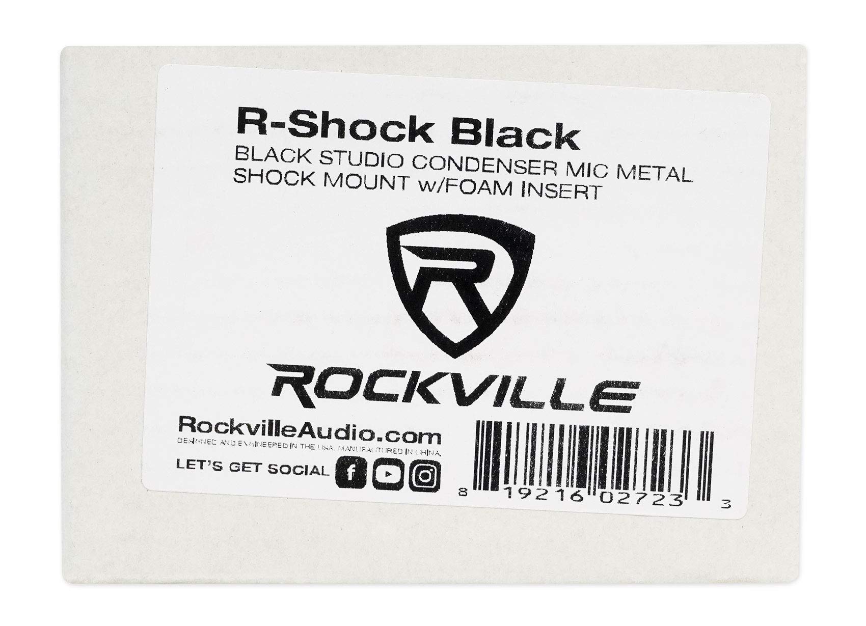 Rockville Metal Shock Mount for Studio Mic Recording Microphone (R Black)